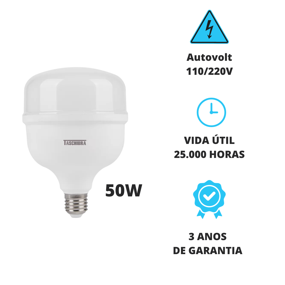 Lampâda High LED TKL 270/50W 6500K E27 Taschibra